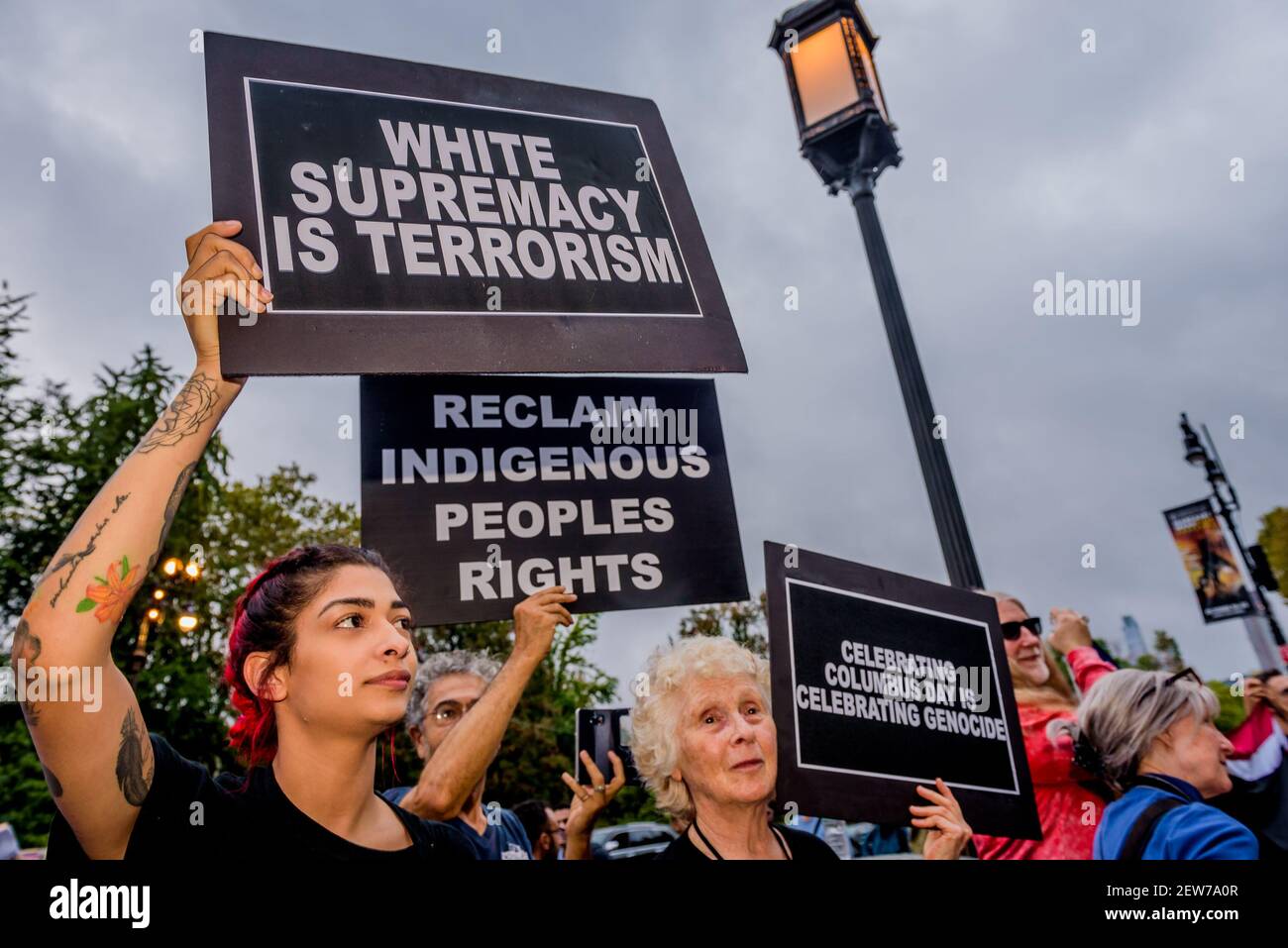 Activists from New York’s Indigenous and Black communities, along with ...