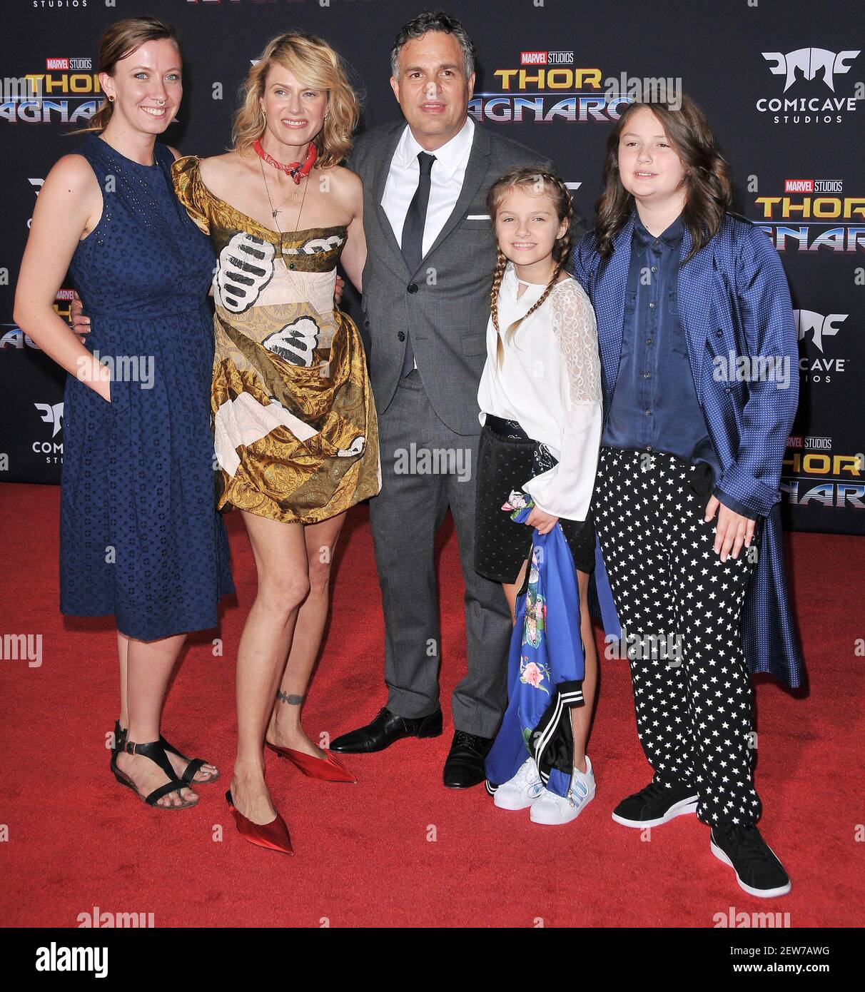 Sunrise Coigney, Mark Ruffalo and Children arrives at Marvel Studios ...