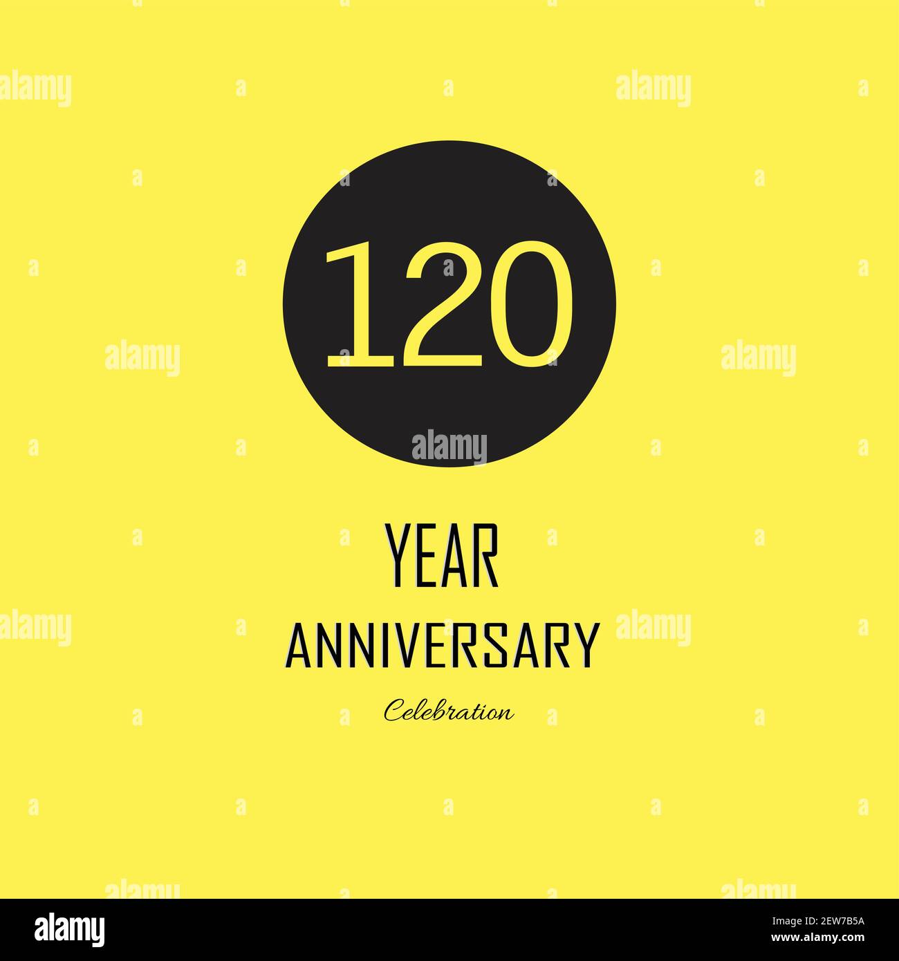 120 Anniversary celebration on yellow background. Vector festive ...