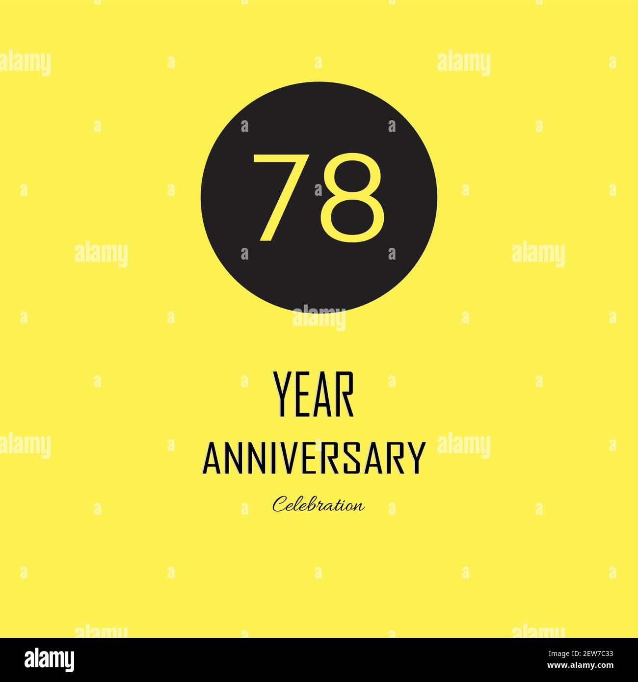78 Anniversary celebration on yellow background. Vector festive ...