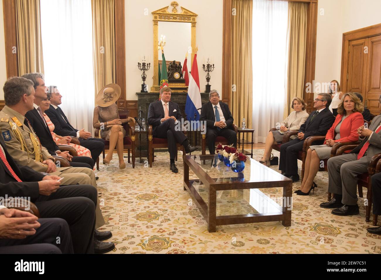 King Willem-Alexander and Queen Maxima during their meeting and ...
