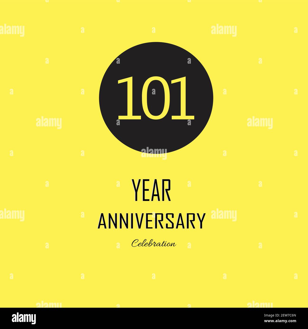 101 Anniversary celebration on yellow background. Vector festive ...