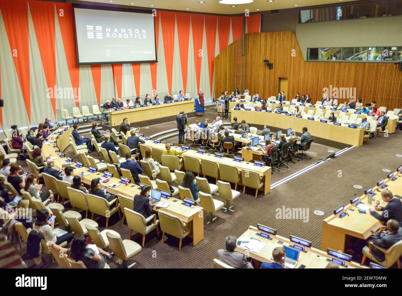 Attendees are seen at a thematic joint meeting of the UN General ...