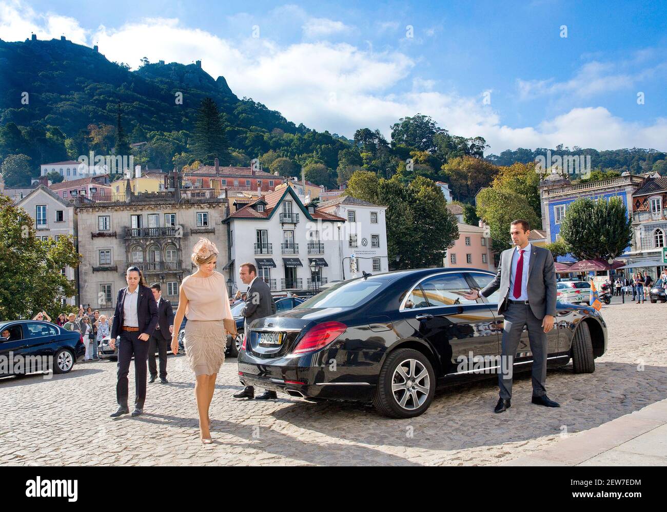 King Willem-Alexander and Queen Maxima visiting the OGMA Industría Aeronautica de Portugal ...