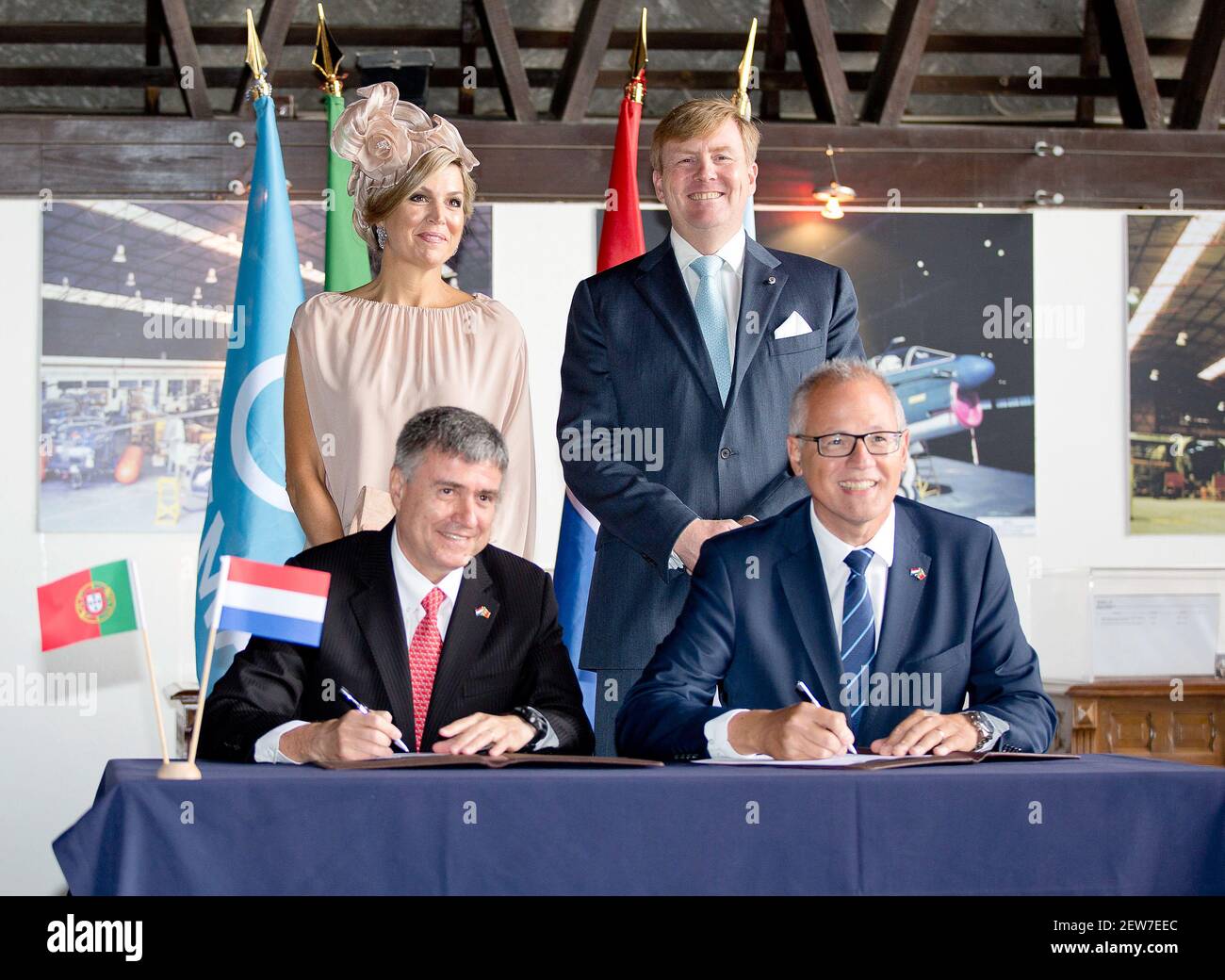 King Willem-Alexander and Queen Maxima visiting the OGMA Industría ...