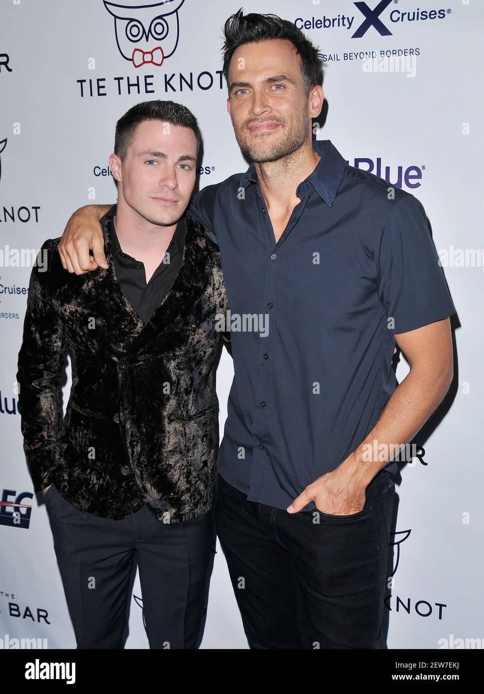 (L-R) Colton Haynes and Cheyenne Jackson arrives at Jessie Tyler ...