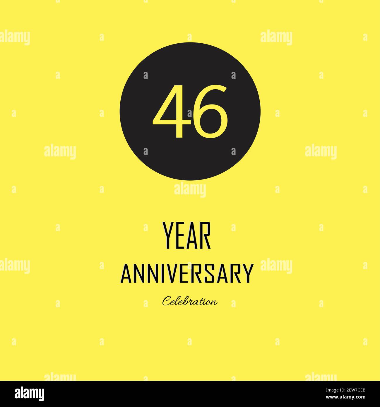 46 Anniversary celebration on yellow background. Vector festive ...