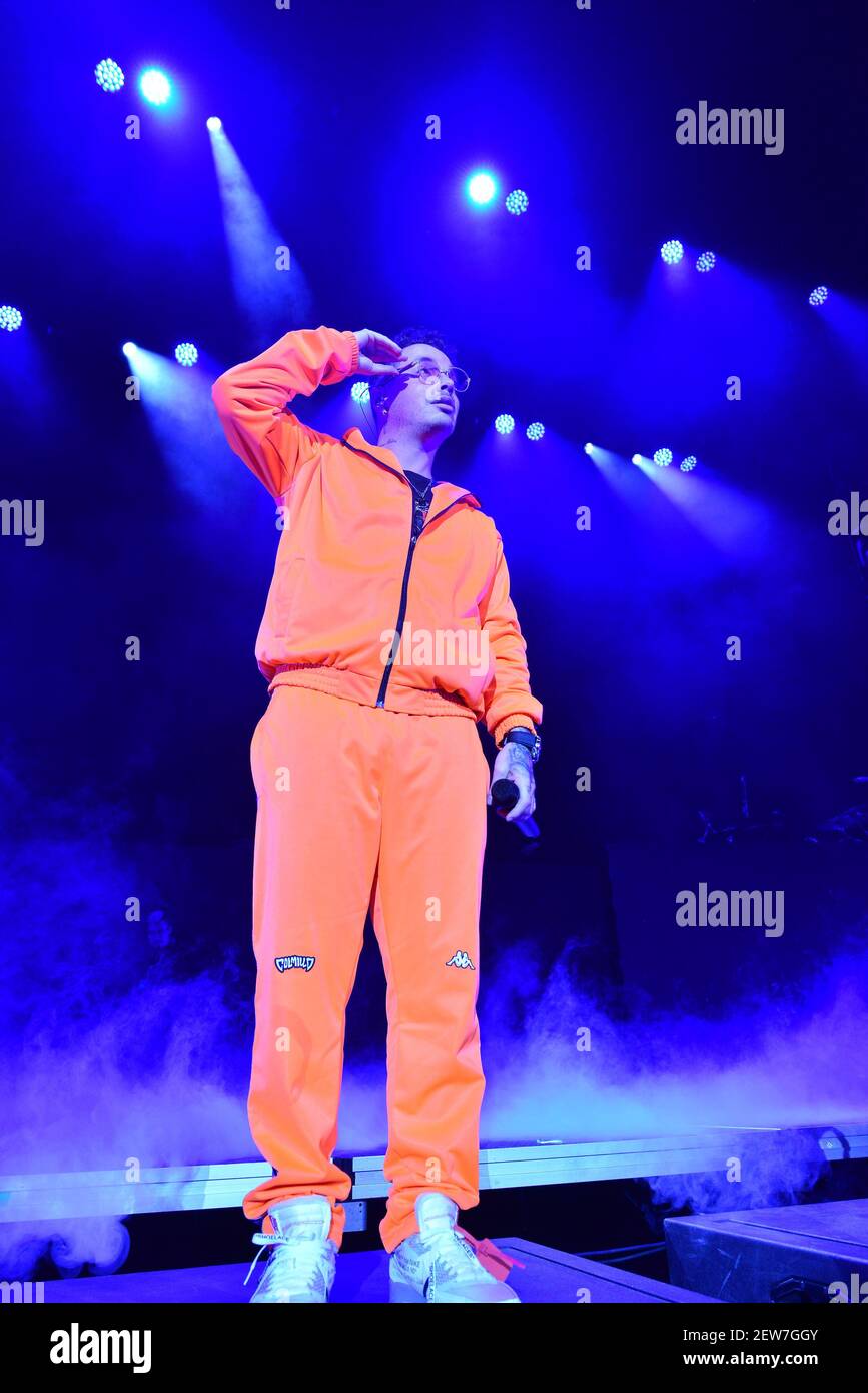 Musician J Balvin performs on stage during the Energia Tour at the ...