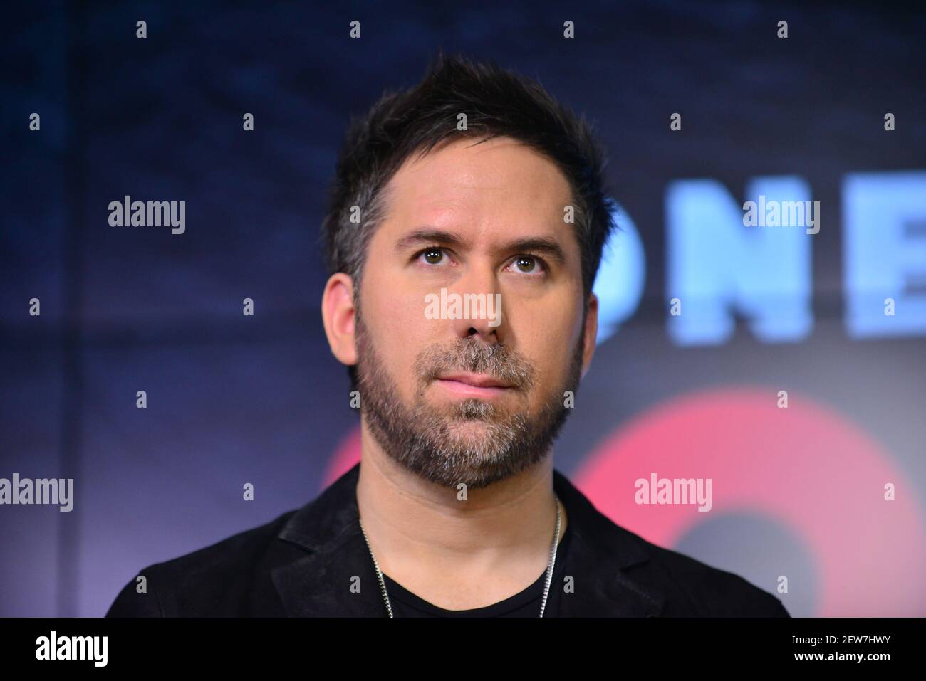 Mario Domm of Camila posesin the pressroom at One Voice: Somos Live! A ...