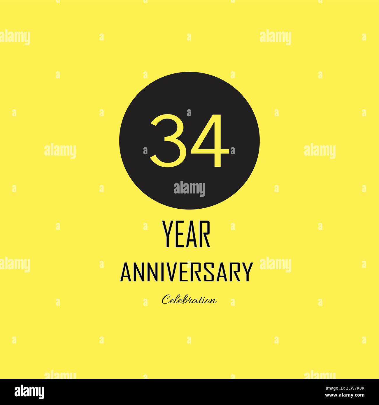 34 birthday logo hi-res stock photography and images - Alamy