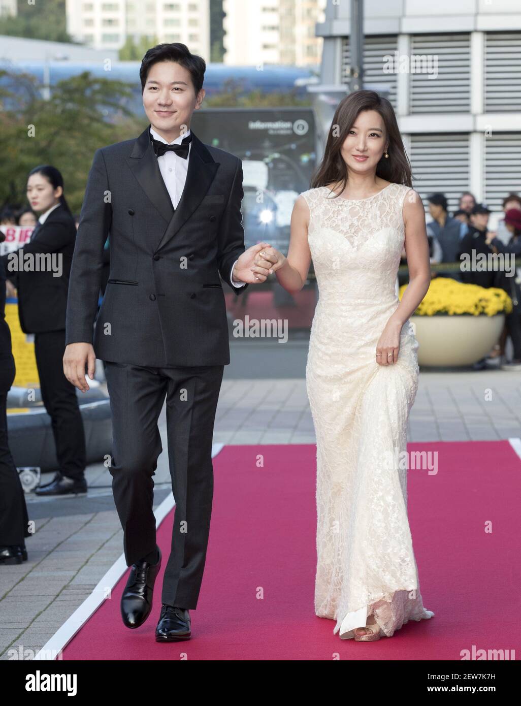 13 October 2017 - Busan, South Korea : (L to R) South Korean announcer ...