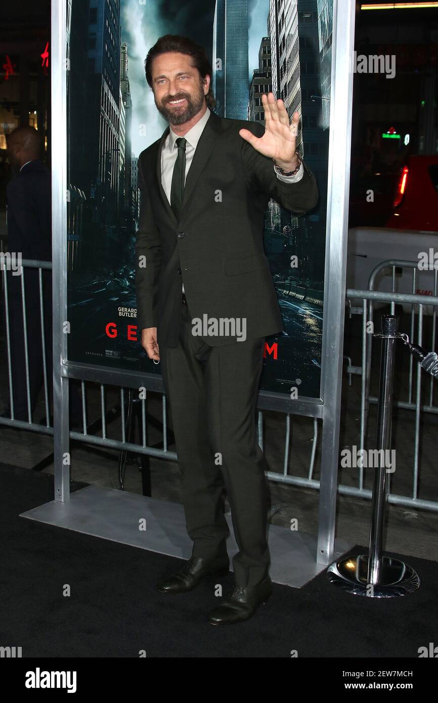 Gerard Butler at the Premiere Of Warner Bros. Pictures' "Geostorm" held ...