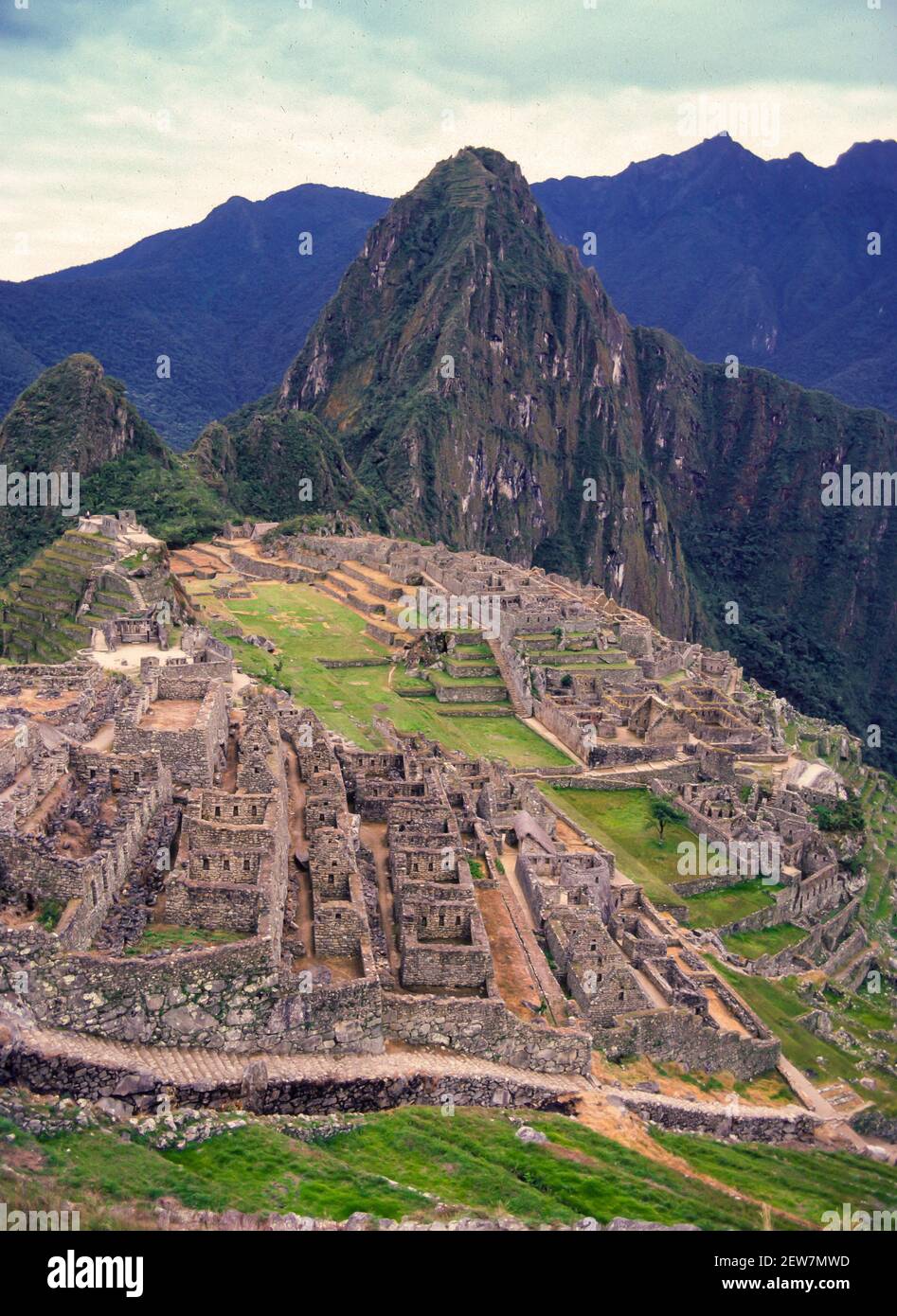 MACHU PICCHU, PERU - View of Inca ruins from the old cemetery Stock ...