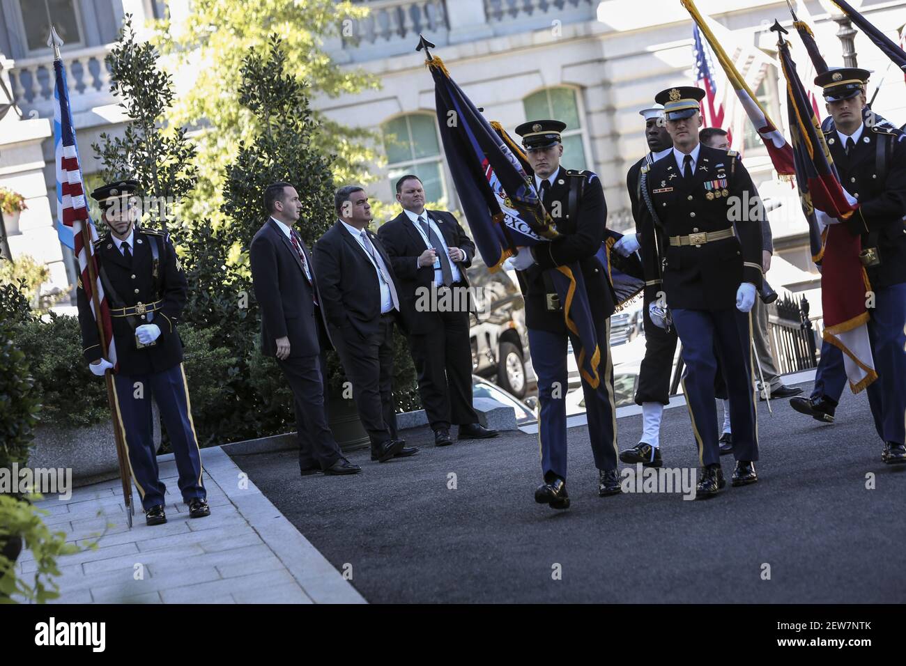 Honor Guards prepares for the arrival of the Greek Prime Minister ...