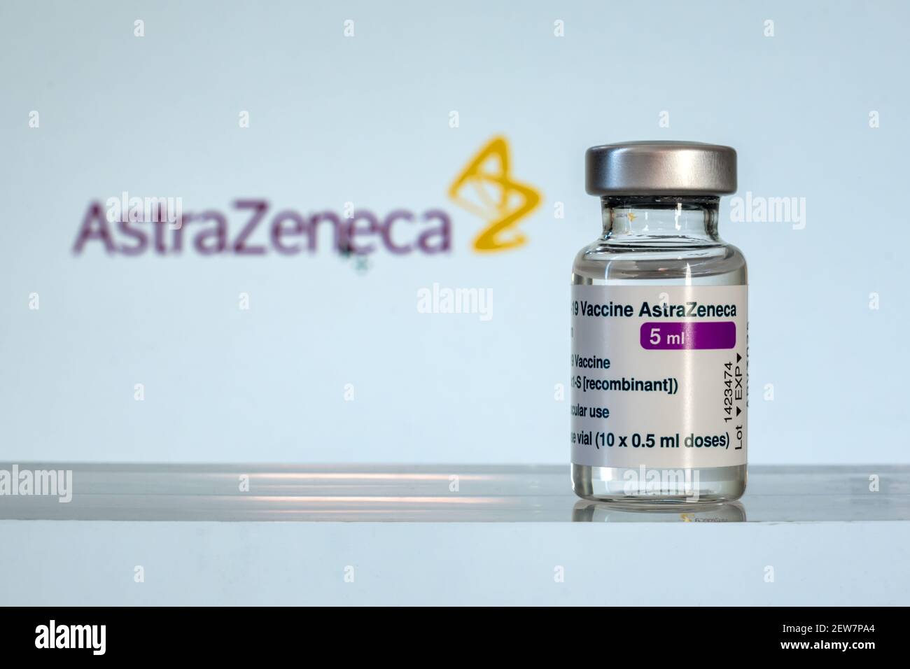 Montreal, CA - 2 March 2021: Vial of Astrazeneca Covid-19 vaccine and ...