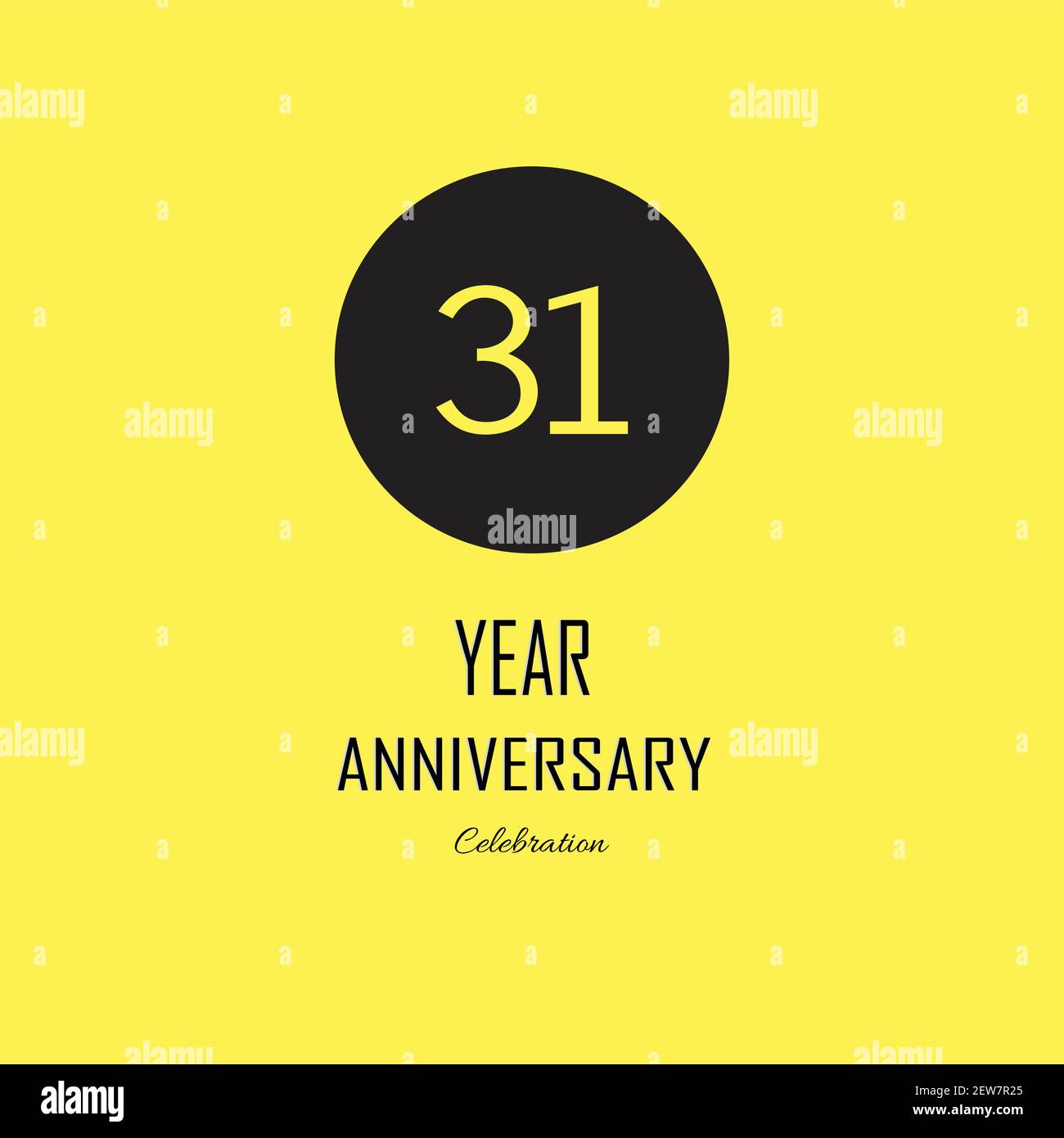 31 Anniversary celebration on yellow background. Vector festive ...