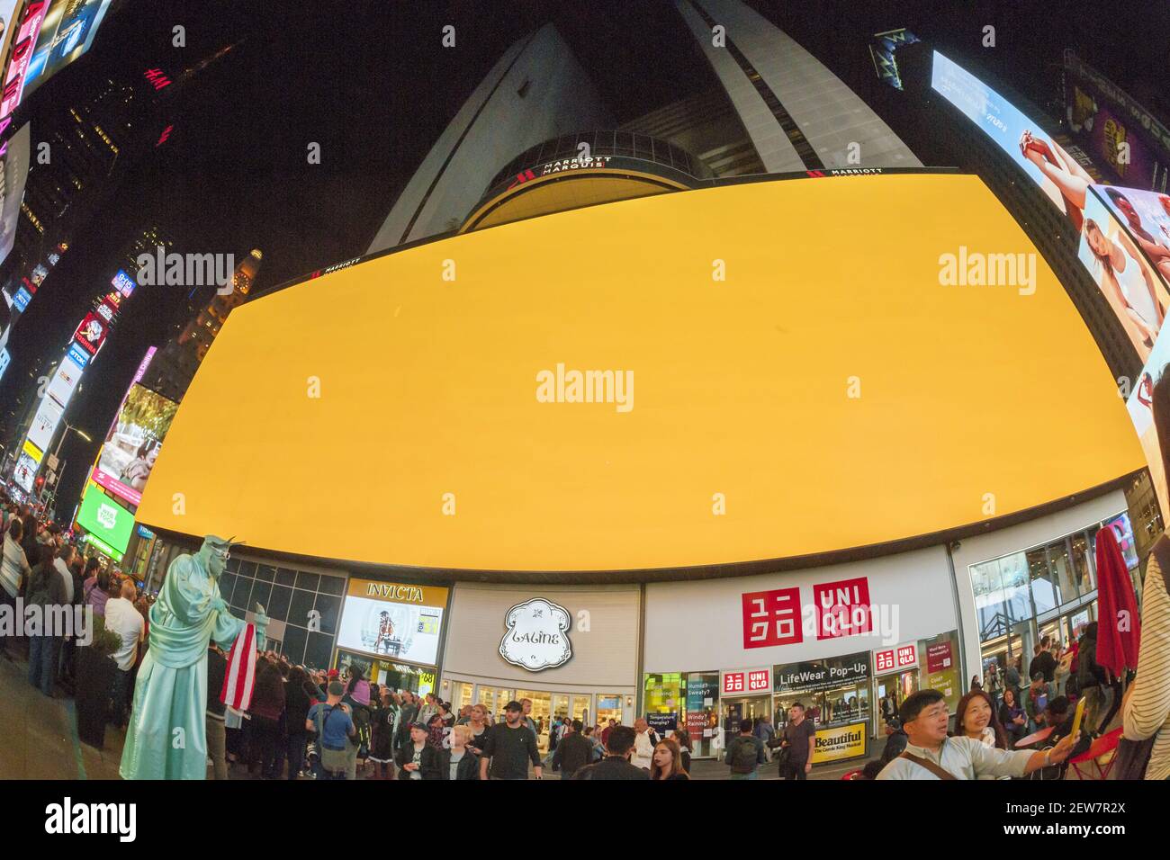 Giant led screens in Times Square in New York go orange as a ploy to ...