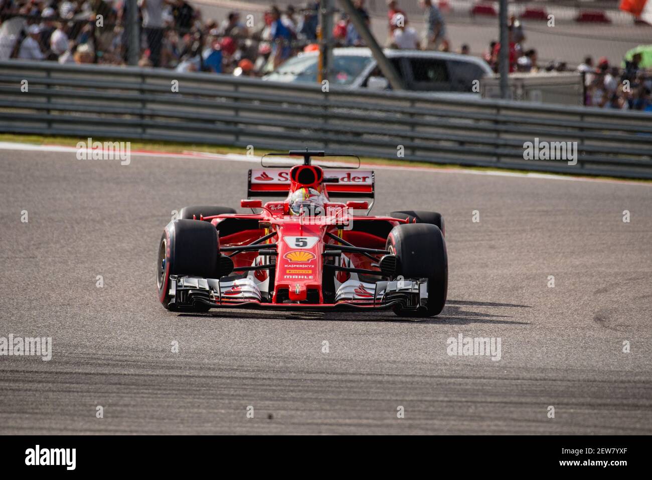 AUSTIN, TX - OCTOBER 21: Sebastian Vettel of Germany driving the (5 ...