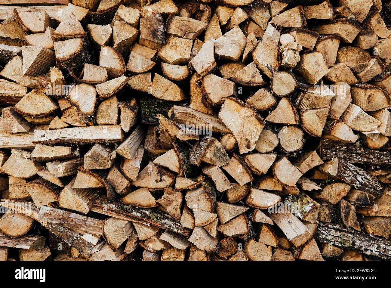 Full Frame Stack Of Logs Stock Photo - Alamy