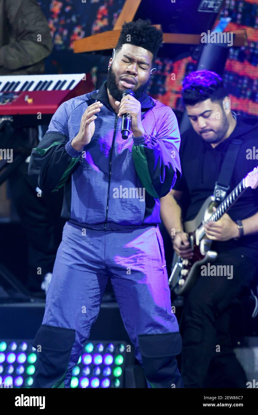 Khalid performs live on the Today Show in Rockefeller Plaza, New York ...