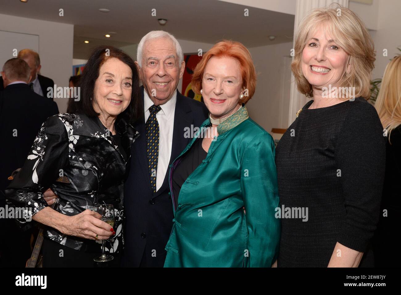 (L-R) Mrs. and Mrs. Moss, artist Edwina Sandys and Regina Gil attend ...