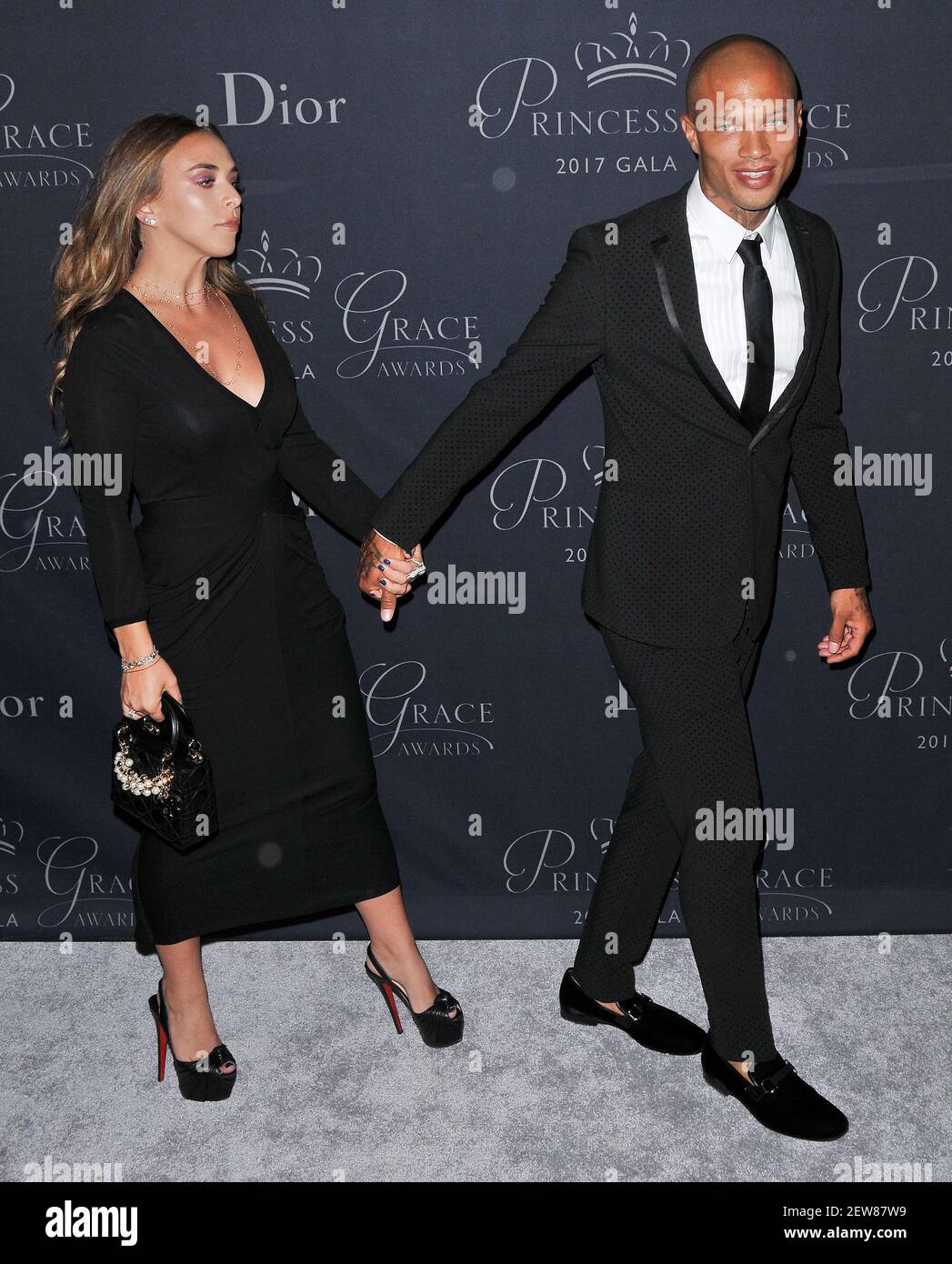 (L-R) Chloe Green and Jeremy Meeks arrives at the 2017 Princess Grace ...