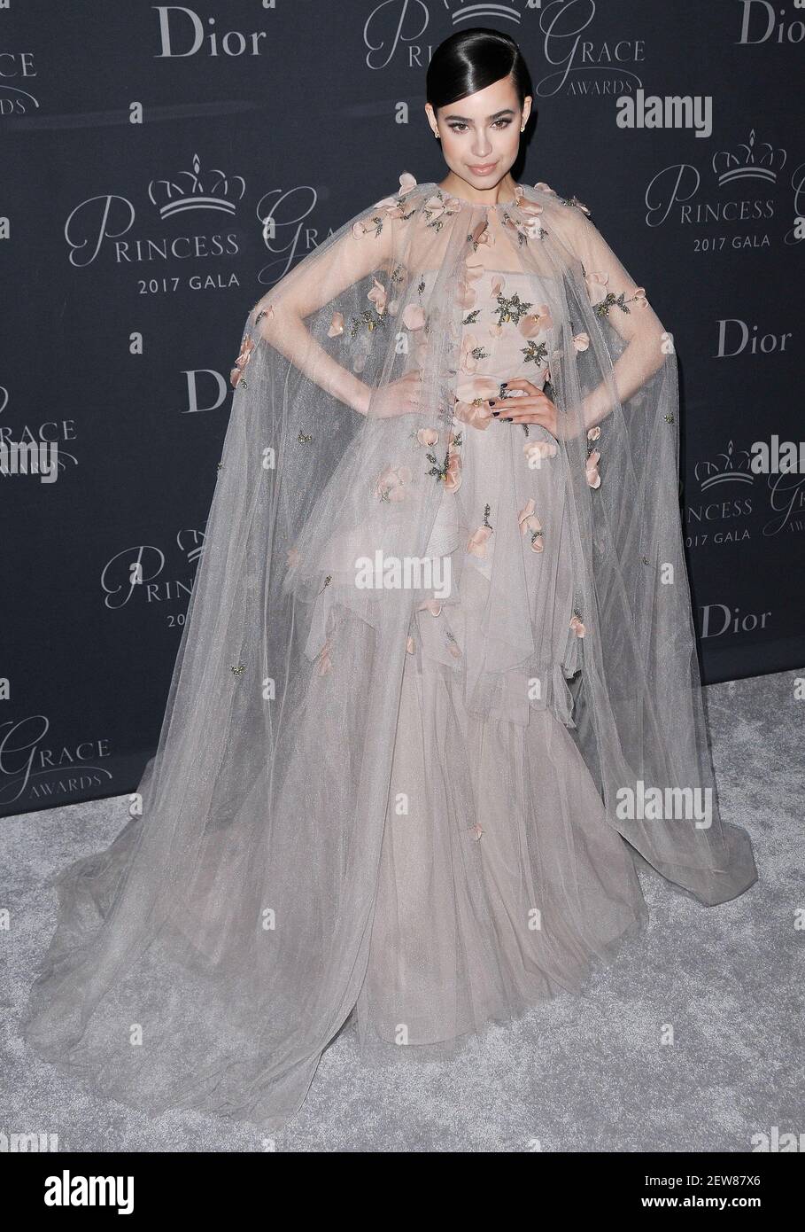 Sofia Carson arrives at the 2017 Princess Grace Awards Gala held at The ...