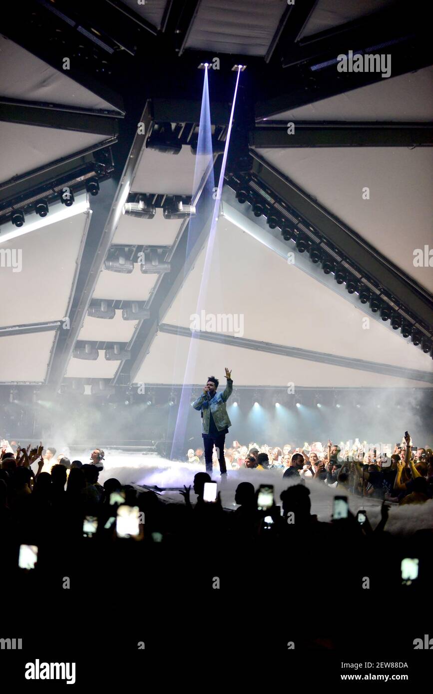 The Weeknd performs on stage during "The Weeknd - Starboy: Legend of ...
