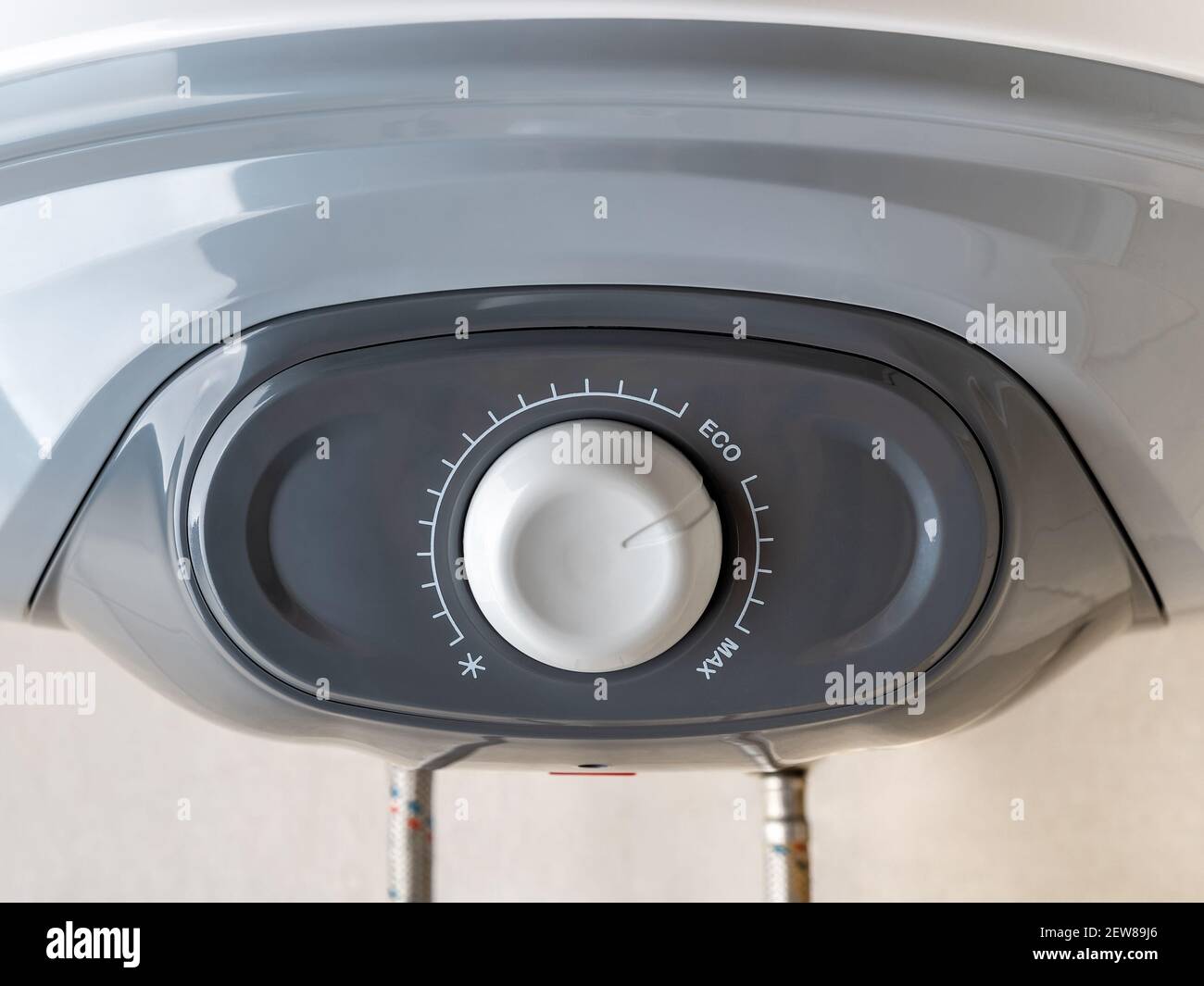 Home water heater temperature adjuster is set to the Eco position for ...