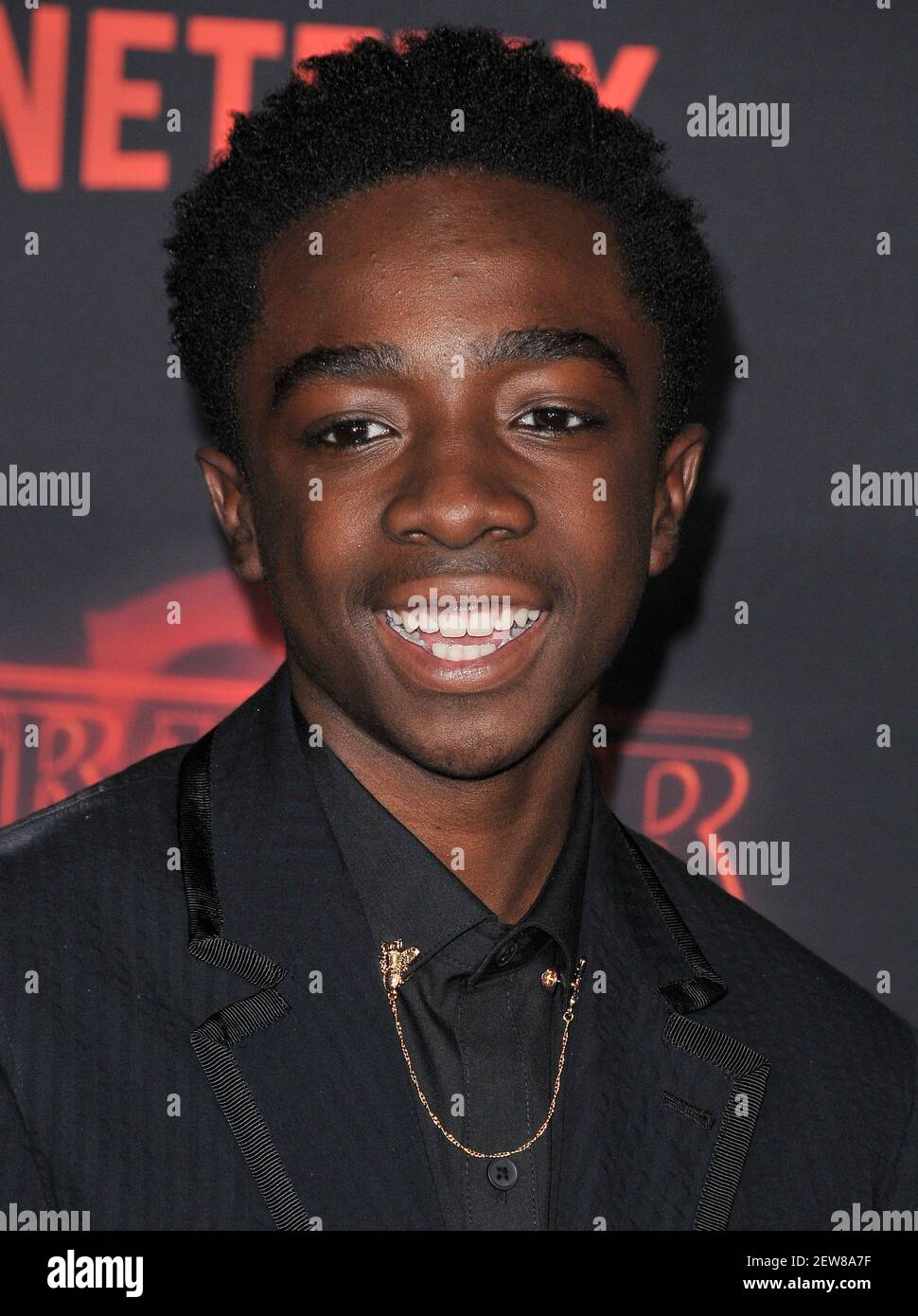 Caleb McLaughlin arrives at Netflix's "Stranger Things 2" Premiere held ...