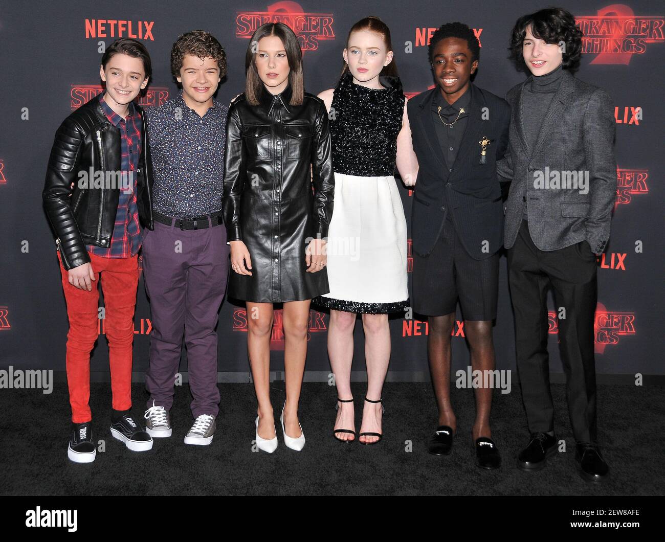 (L-R) "Stranger Things 2" Cast - Noah Schnapps, Gaten Matarazzo, Millie ...