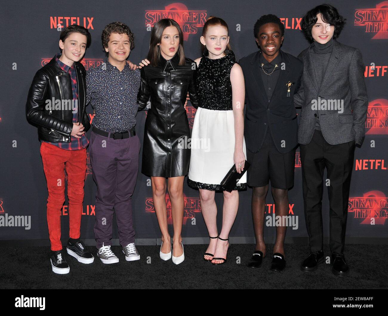 (L-R) "Stranger Things 2" Cast - Noah Schnapps, Gaten Matarazzo, Millie ...
