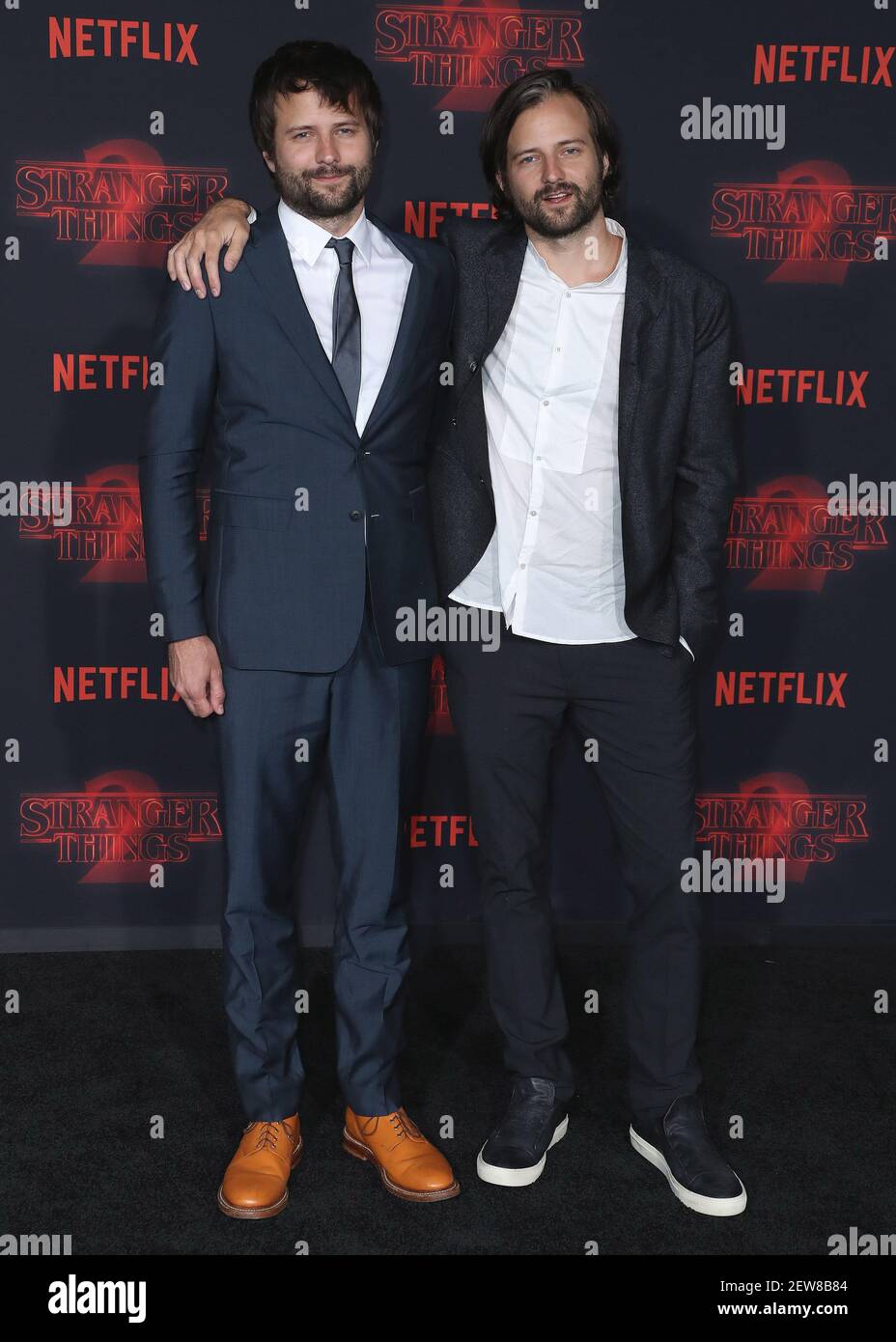 WESTWOOD - OCTOBER 26: Ross Duffer and Matt Duffer at the premiere of ...
