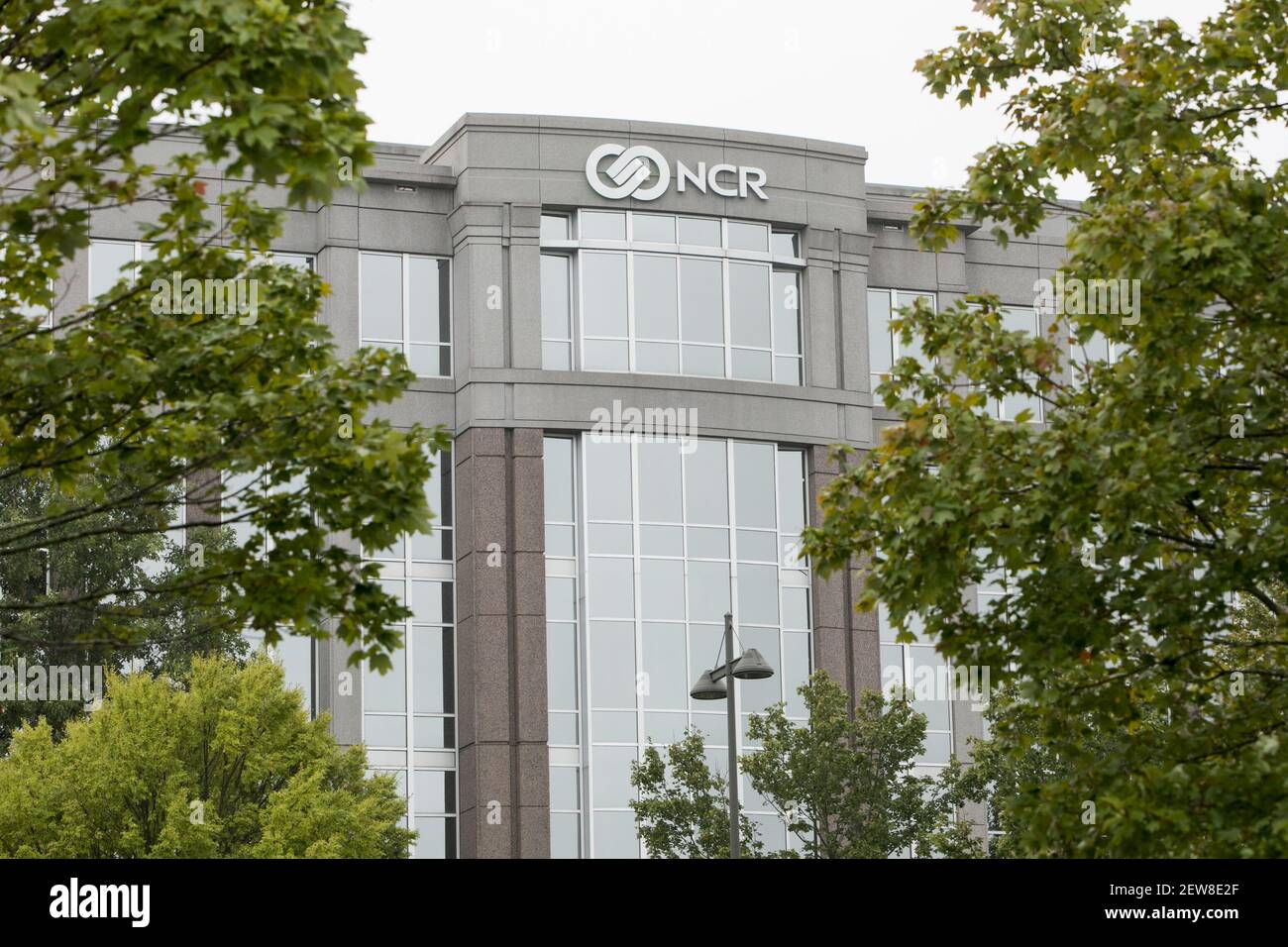 A logo sign outside the headquarters of The NCR Corporation in Duluth ...