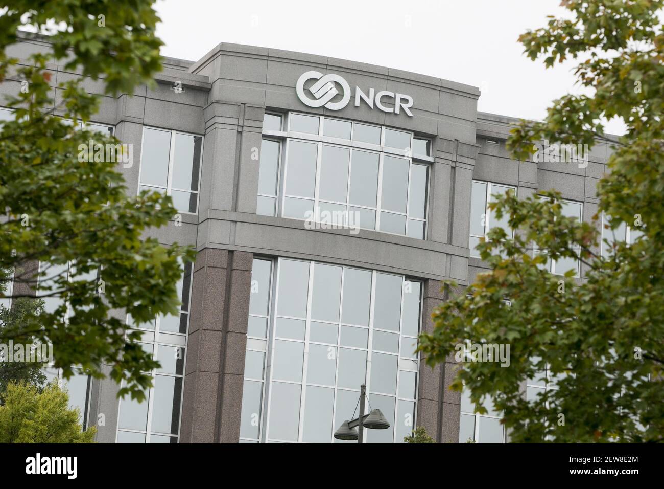 A logo sign outside the headquarters of The NCR Corporation in Duluth ...