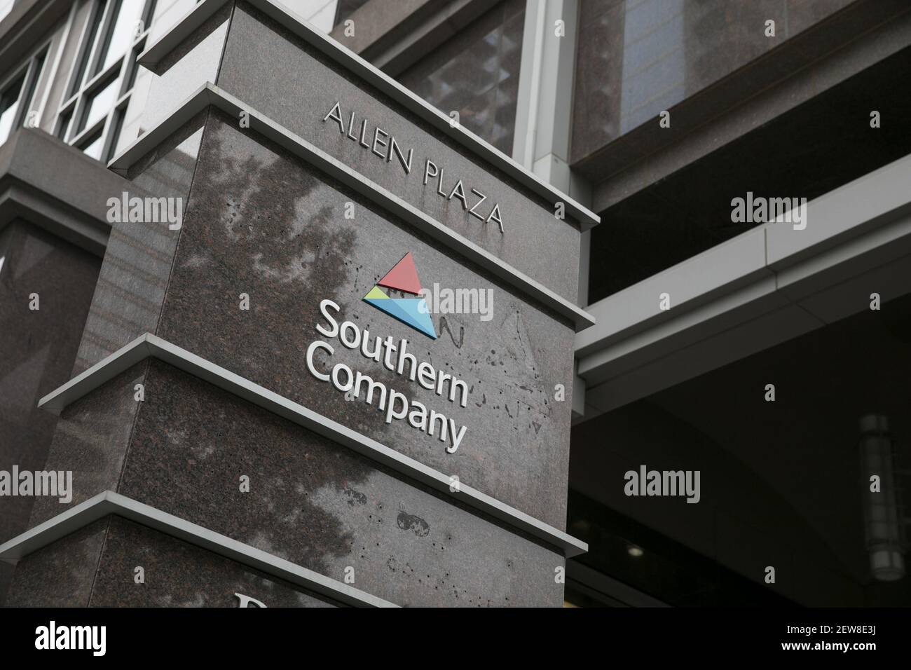 A logo sign outside the headquarters of the Southern Company in Atlanta ...