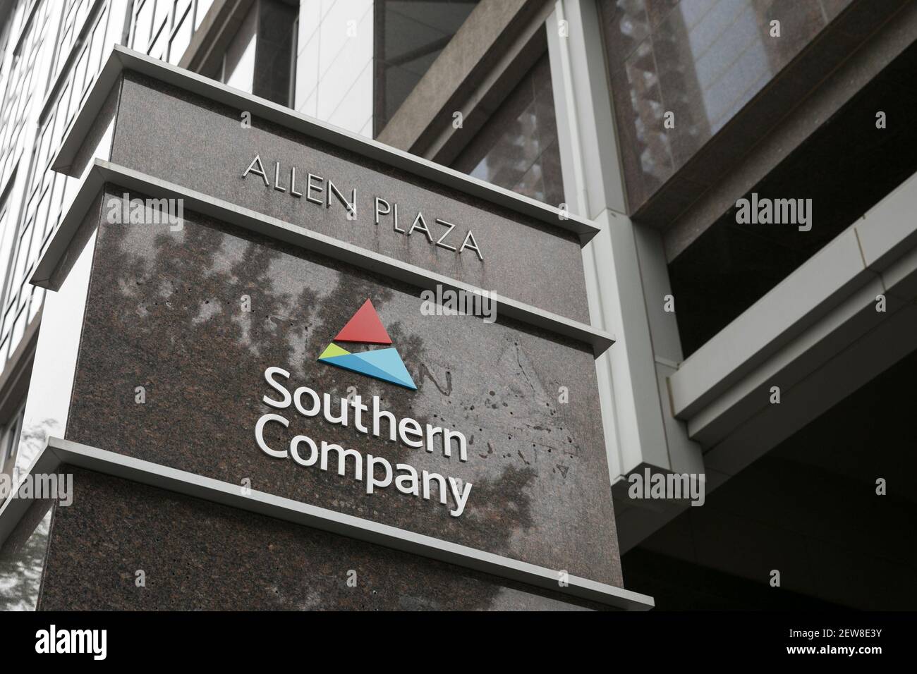 A logo sign outside the headquarters of the Southern Company in Atlanta ...
