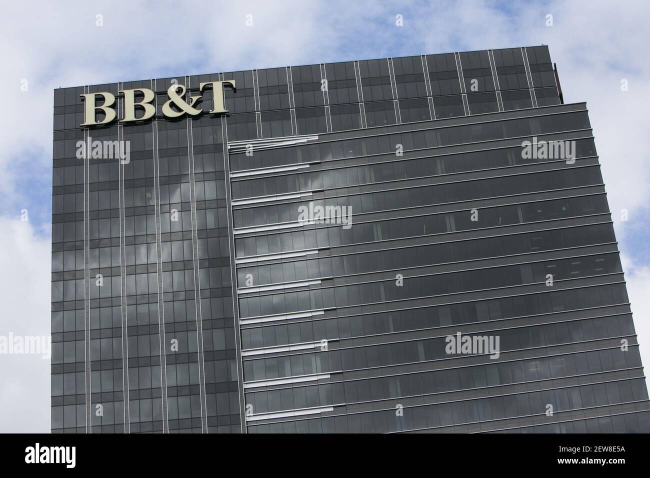 A logo sign outside of a facility occupied by the BB&T Corporation in ...