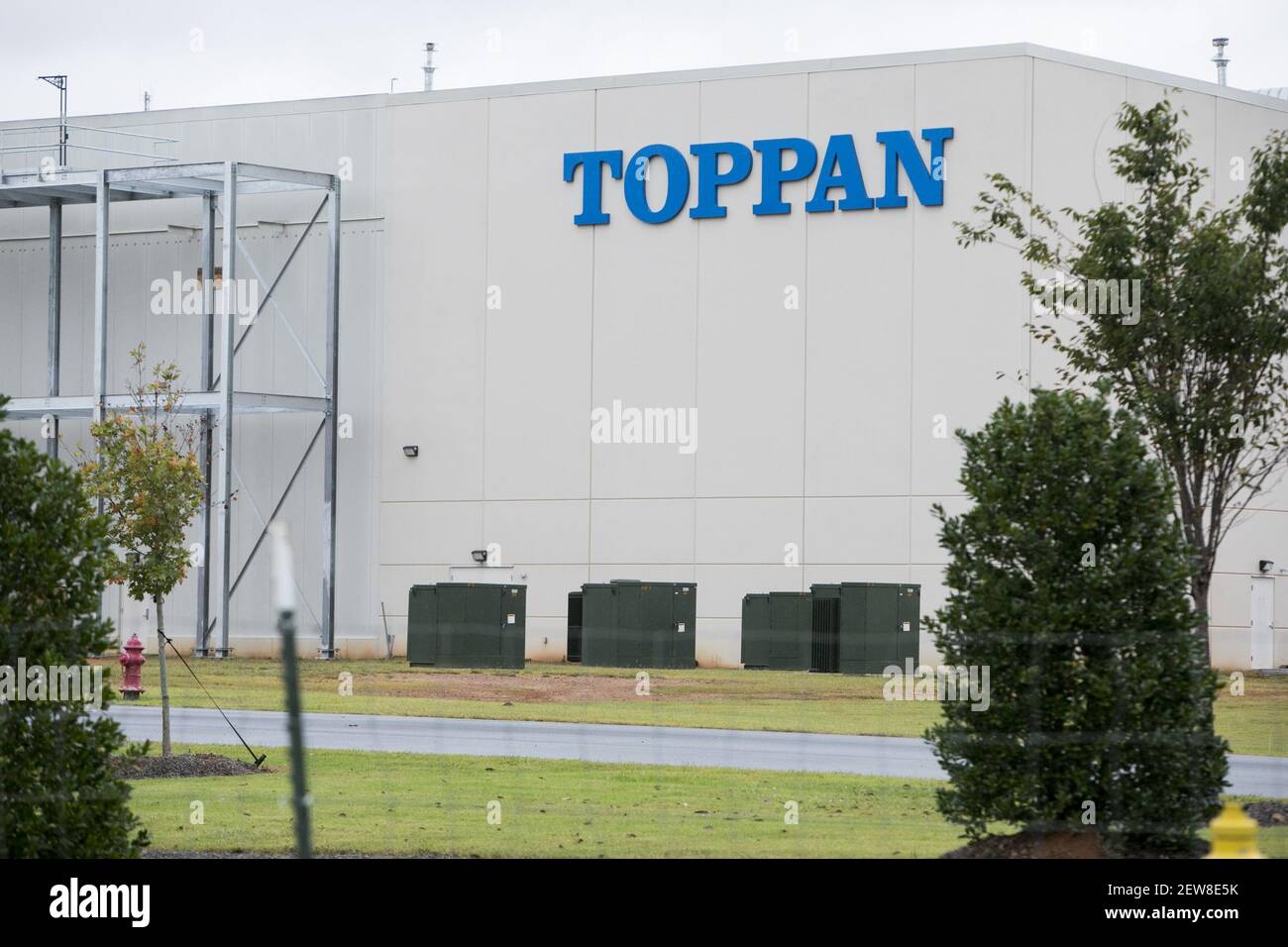A logo sign outside of a facility occupied by Toppan Printing Co., Ltd ...