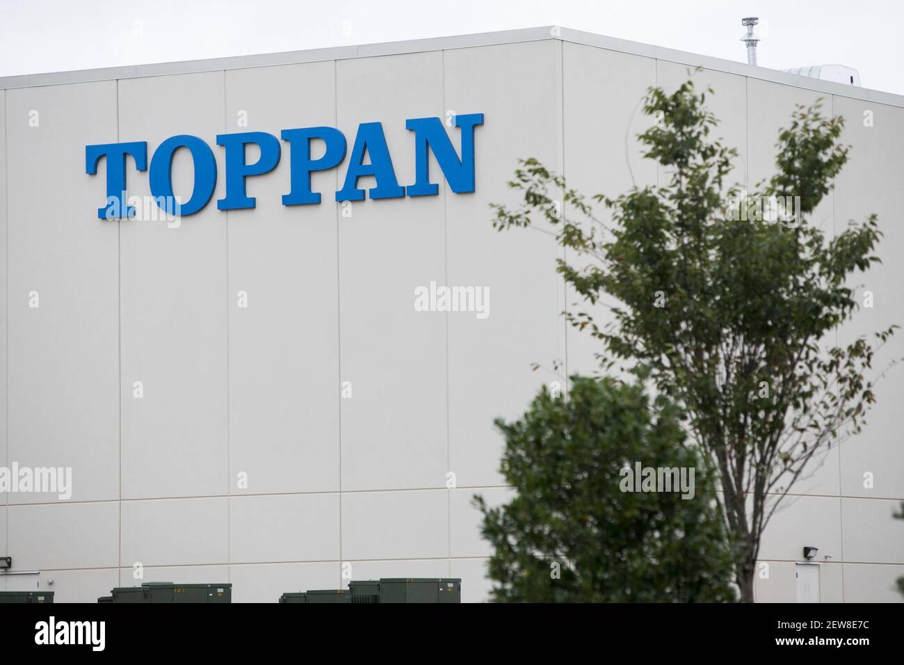 A logo sign outside of a facility occupied by Toppan Printing Co., Ltd ...