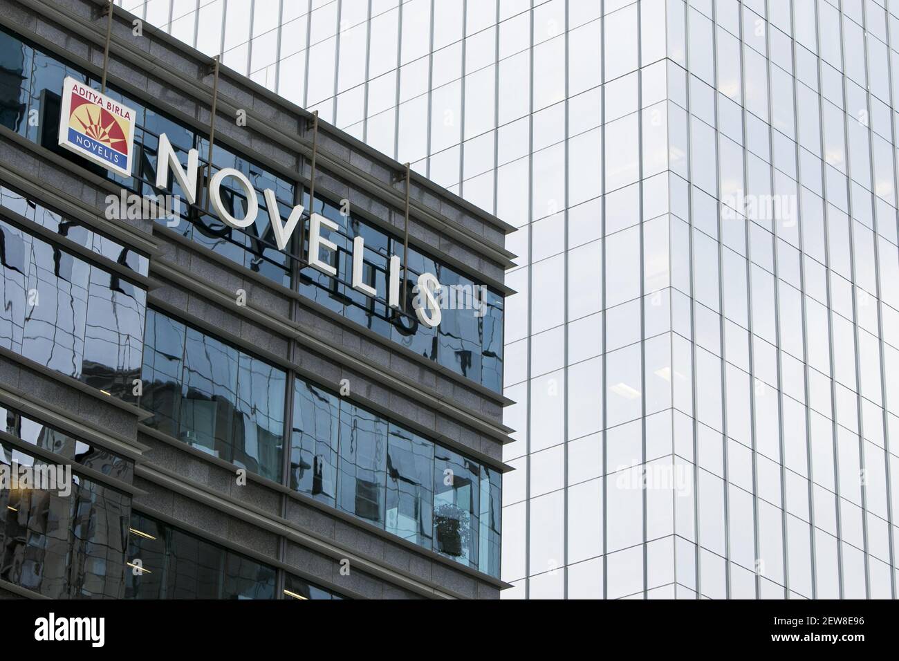A logo sign outside of the headquarters of Novelis Inc., in Atlanta ...