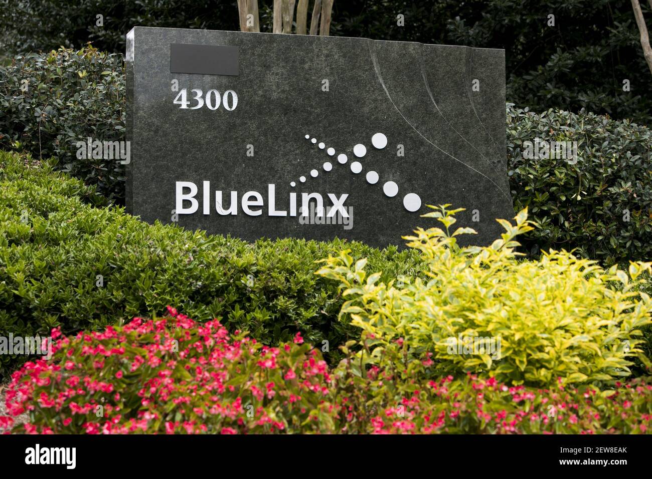 A logo sign outside of the headquarters of BlueLinx Holdings in Atlanta, Georgia on October 7 ...