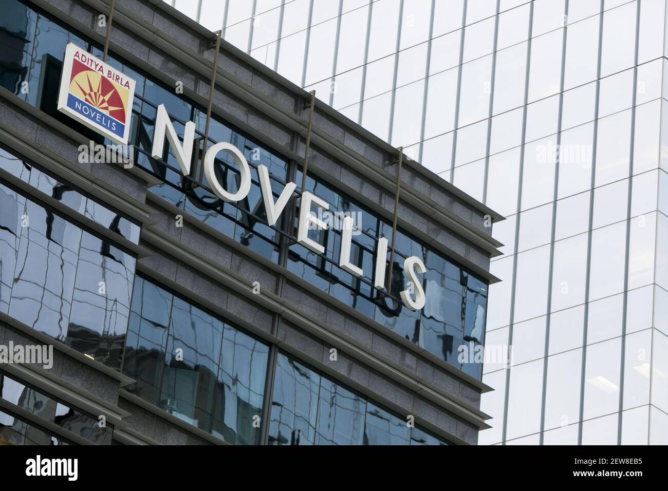A logo sign outside of the headquarters of Novelis Inc., in Atlanta ...