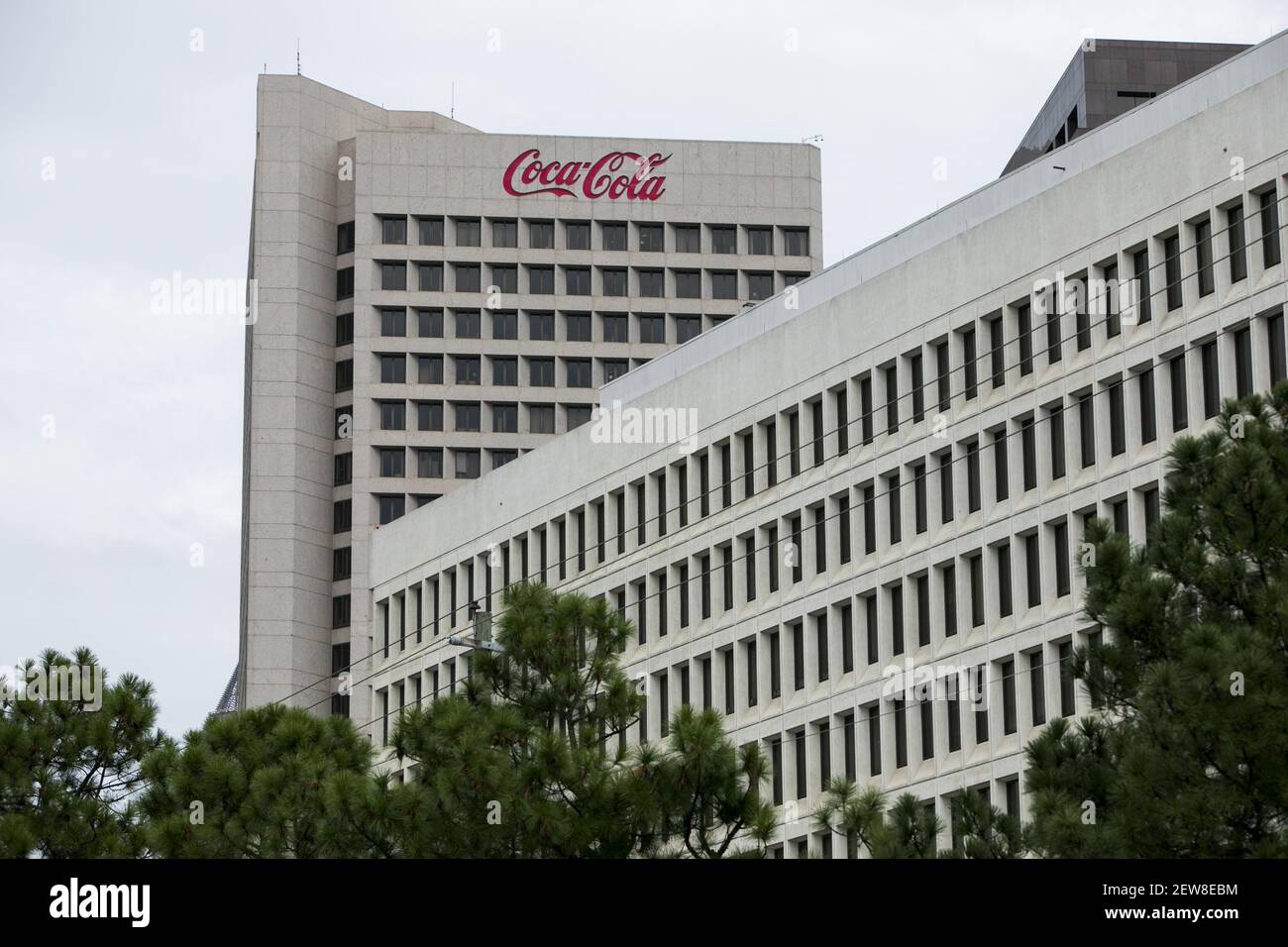 A logo sign outside of the headquarters of The Coca-Cola Company in ...