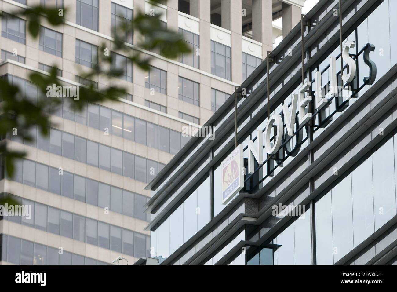 A logo sign outside of the headquarters of Novelis Inc., in Atlanta ...