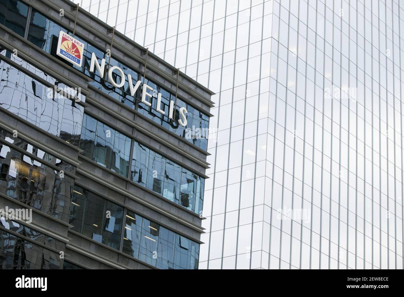 A logo sign outside of the headquarters of Novelis Inc., in Atlanta ...