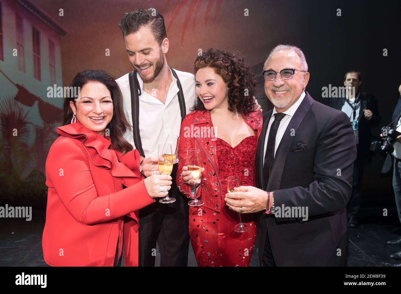 Gloria and Emilio Estefan with Jim Bakkum and Vajen van den Bosch ...