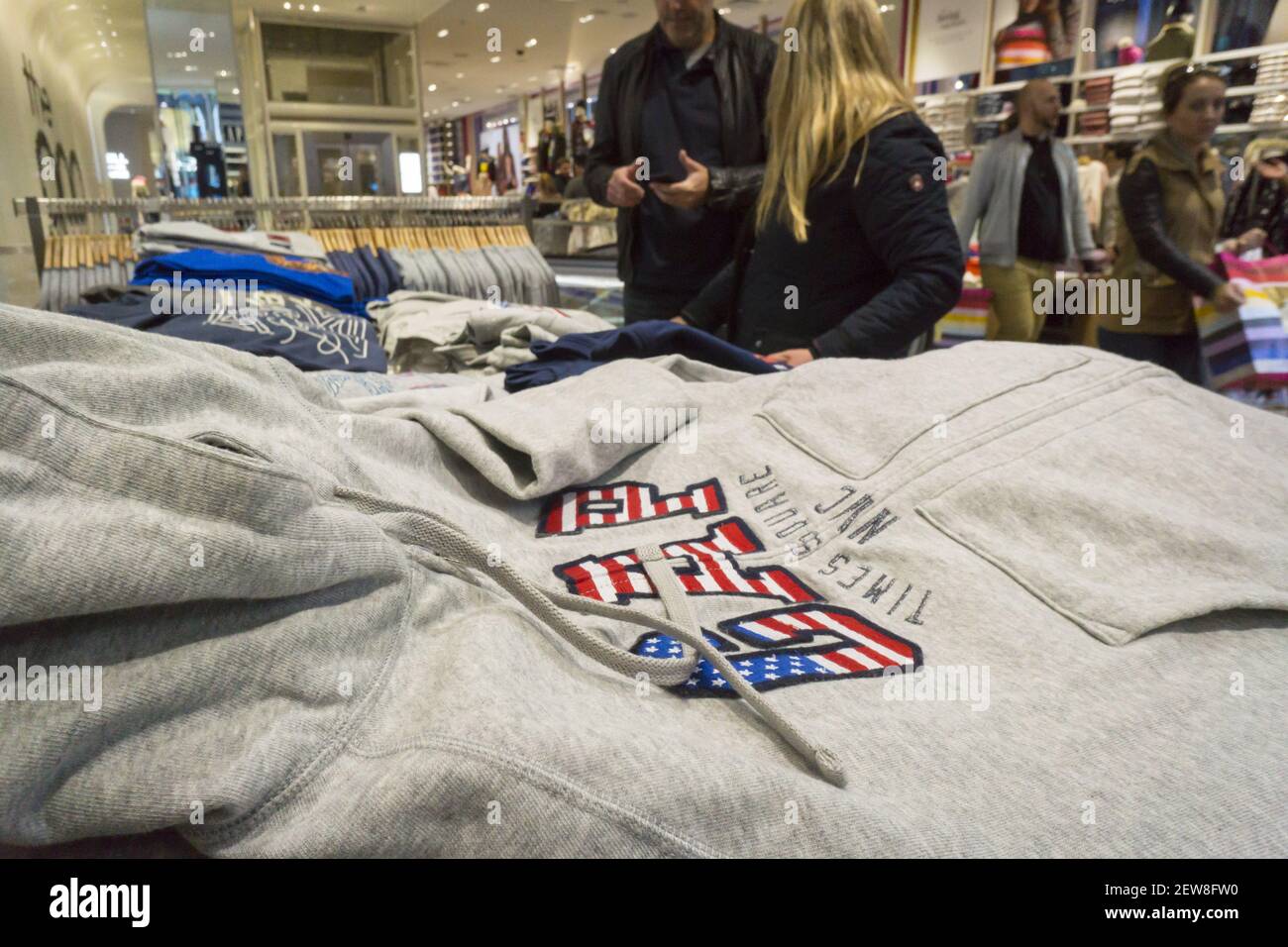 Customers shop in the brand new Gap "global brand flagship store" in ...