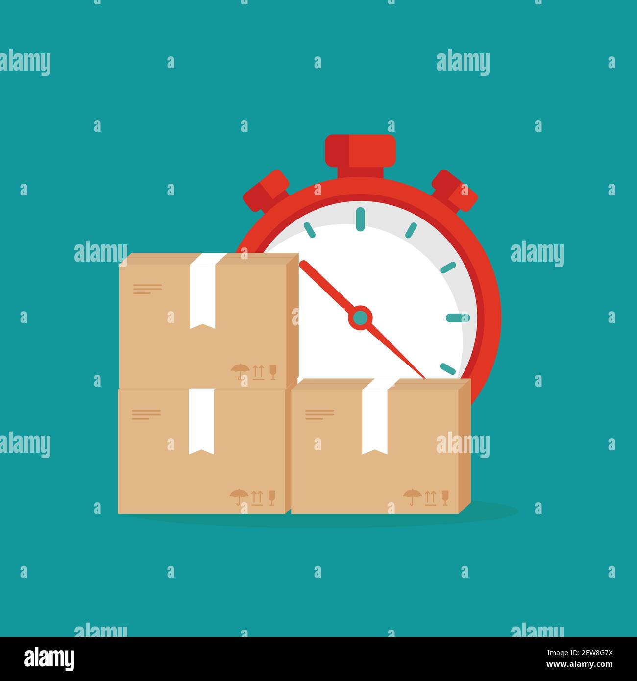 Cardboard box parcels flat Stock Vector Images - Alamy