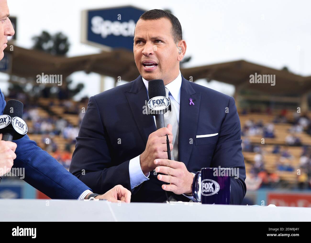 LOS ANGELES - OCTOBER 31: Alex Rodriguez at the World Series on Fox ...